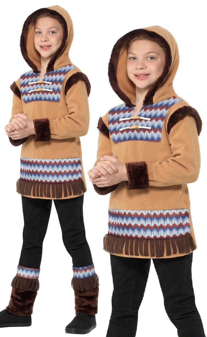 Arctic Boy Costume Eskimo Winter Slegde Fancy Dress Kids Outfit ...