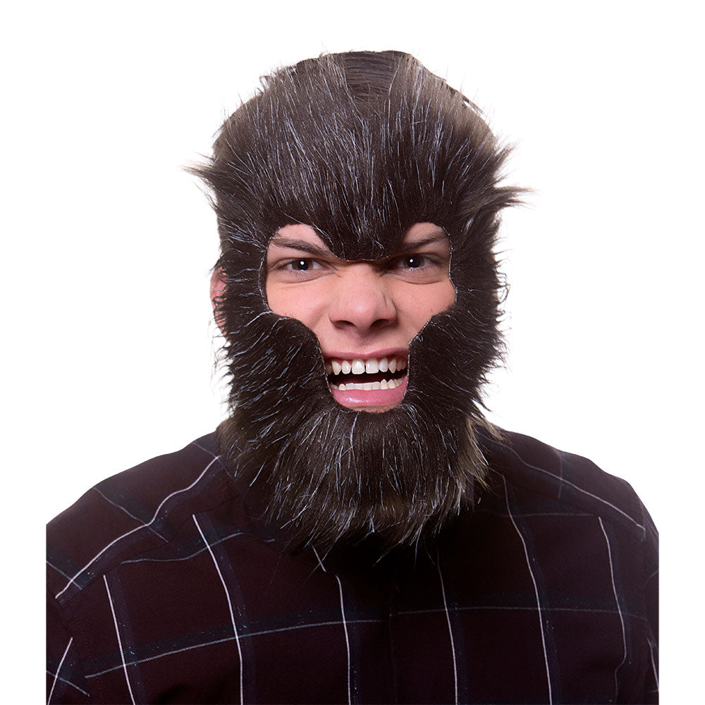 Instant Werewolf Mask Hairy Mane Werewolf Halloween Fancy Dress Access ...