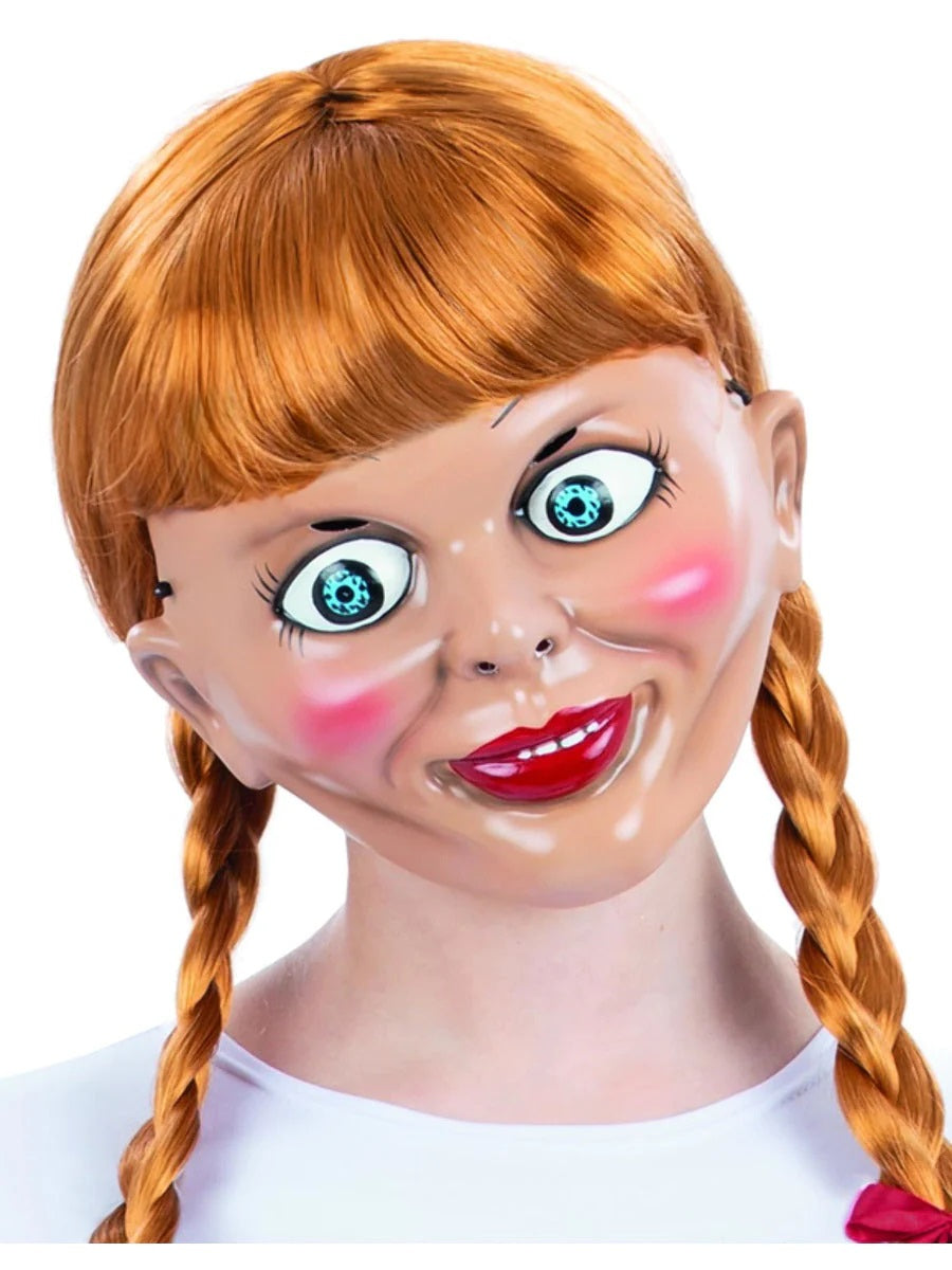 Annabelle Mask Adults Halloween Scary Mask Mens Ladies Fancy Dress ...