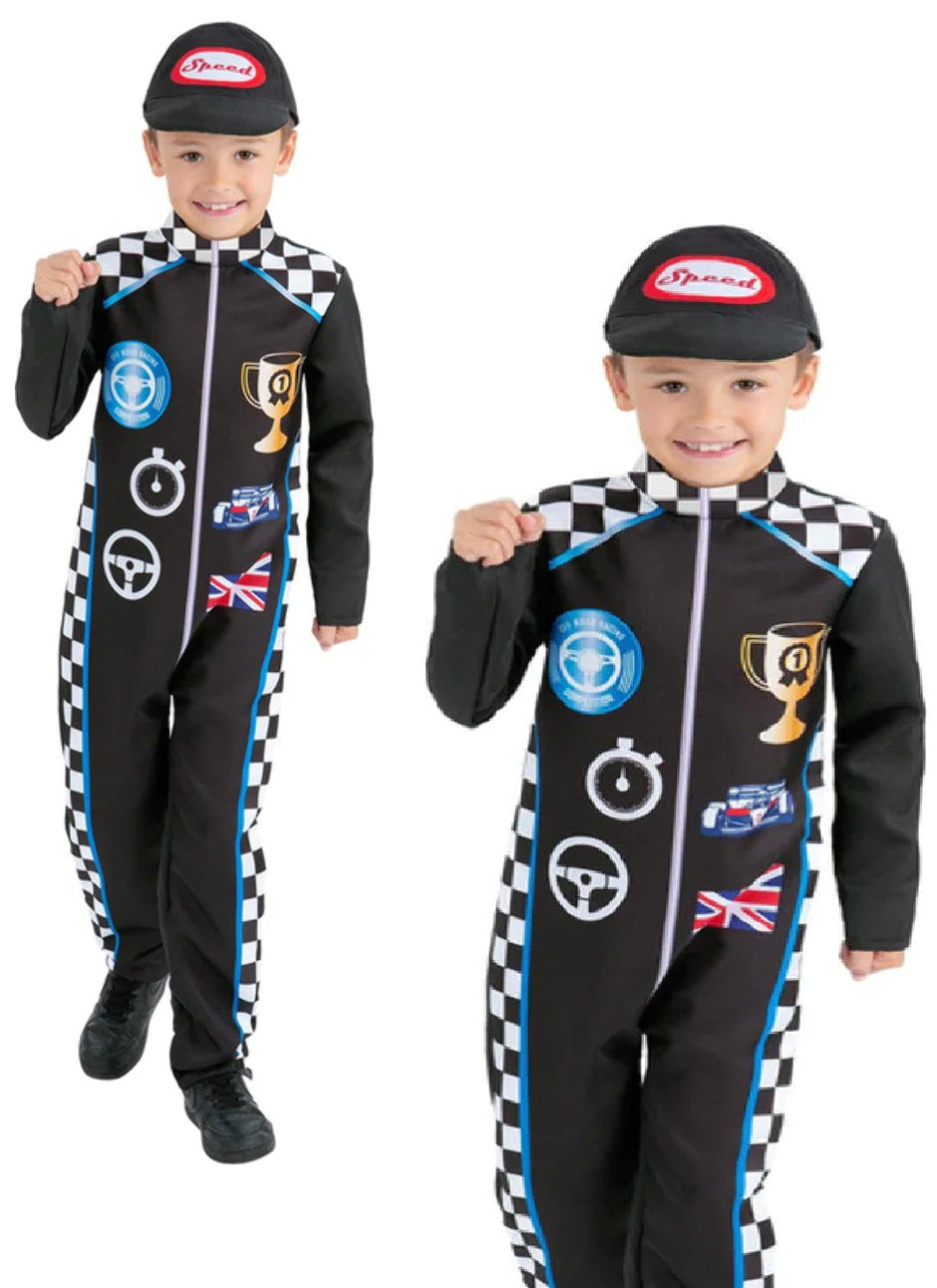 Racing Car Driver Costume Boys Race Toddlers Childs Fancy Dress Outfit ...