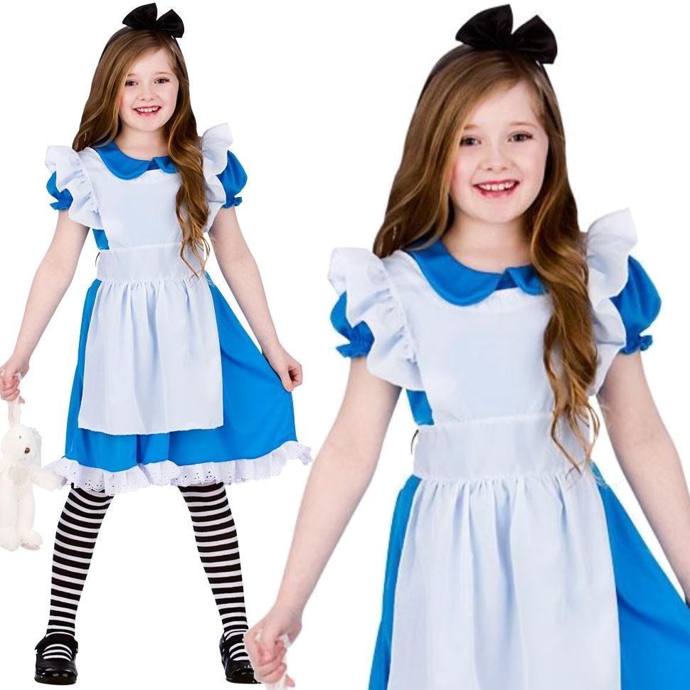Girls Storybook Alice Costume Wonderland Fairytale Book Day Childs Fan ...