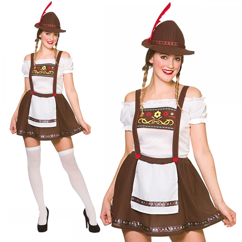 Bavarian Beer Maid Ladies Fancy Dress German Oktoberfest Womens Adult ...