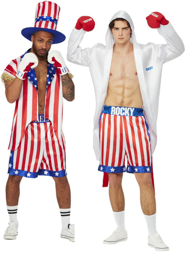 Rocky Balboa Mens Apollo Boxer Official Fancy Dress Costume Adults ...
