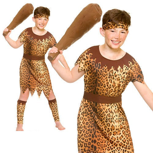 Stone Age Cave Boy Childrens Fancy Dress Costume Caveman Prehistoric A ...