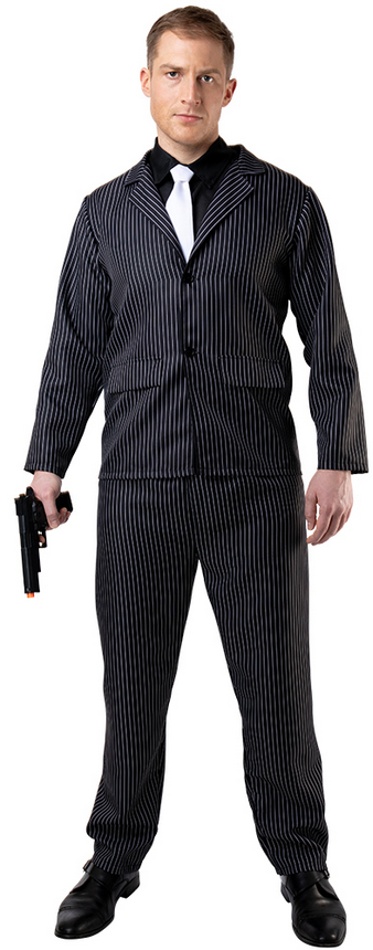 1920's Gangster Mafia Mens 20s Mobster Adults Fancy Dress Costume ...
