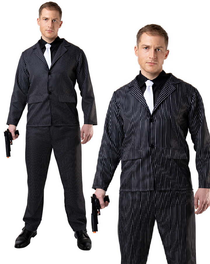 1920's Gangster Mafia Mens 20s Mobster Adults Fancy Dress Costume ...