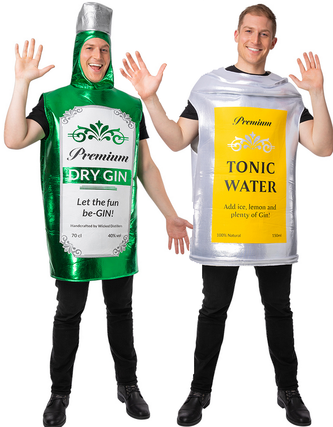 Gin & Tonic Fancy Dress Adults Novelty Drink Costume Ladies Mens Stag ...