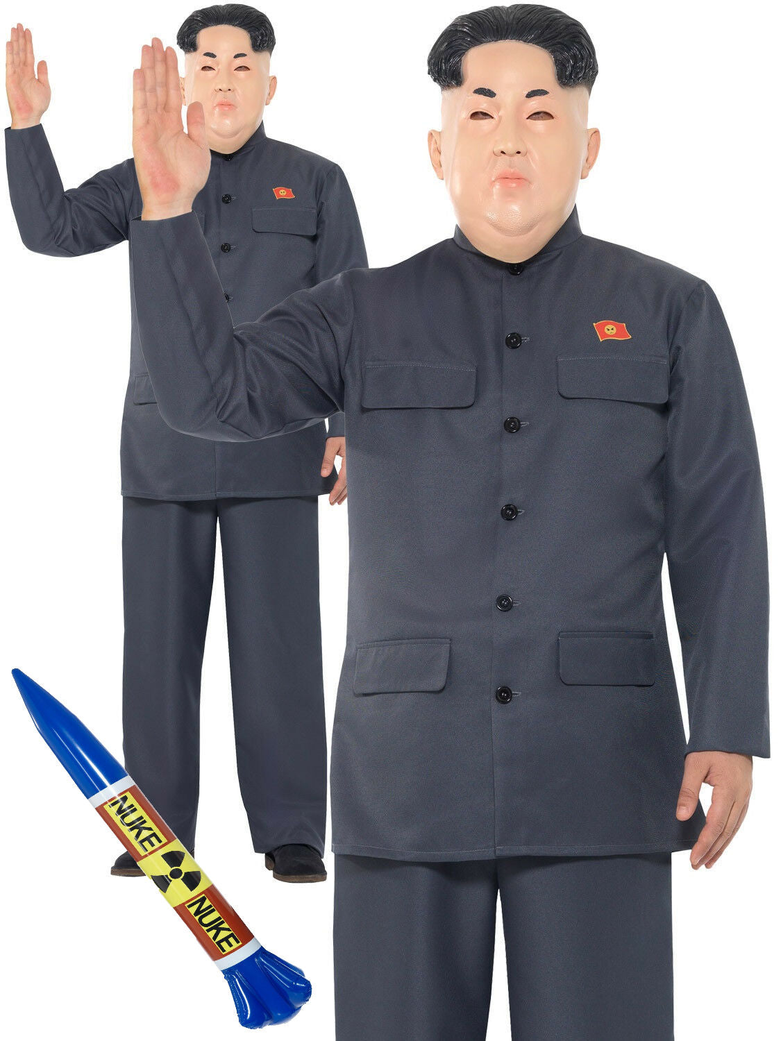 Mens Korean Dictator Costume Adult Kim Jong Un Fancy Dress Halloween P ...