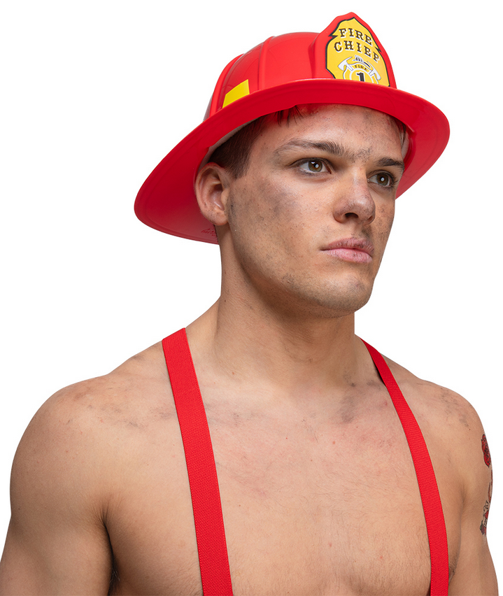 Fire Chief Helmet Fireman Hat Adults Fancy Dress Accessory Mens Ladies ...