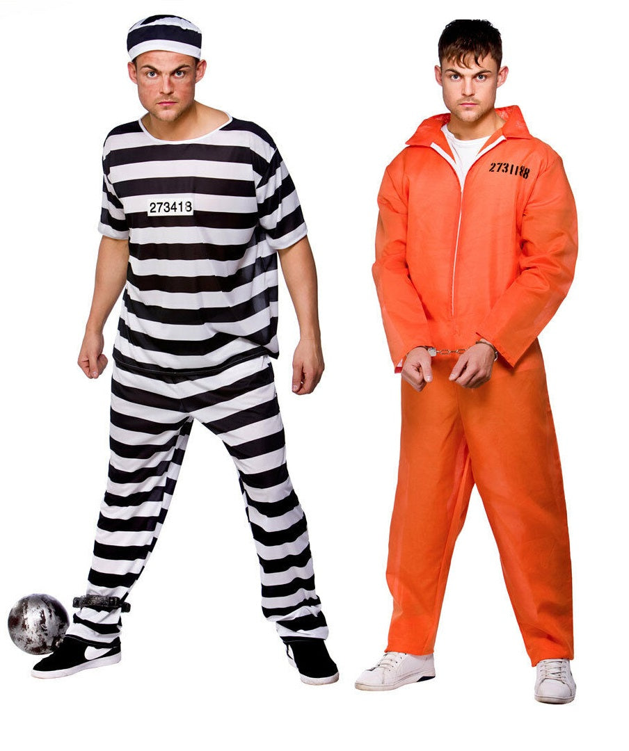 Mens Prisoner Convict Costume Inmate Adults Fancy Dress – Kingdom Fancy ...