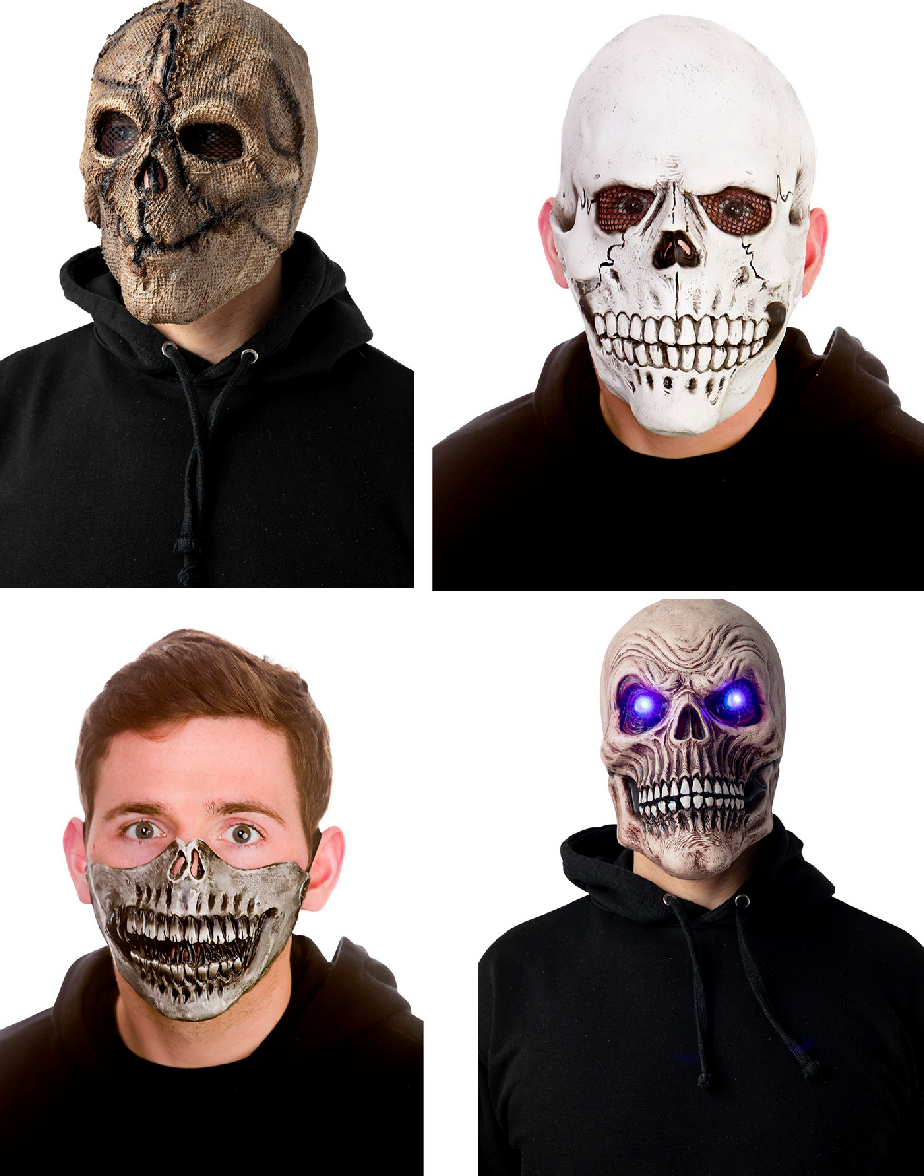 Skeleton Mask Halloween Skeletons Face Mask Fancy Dress Accessory Adul ...
