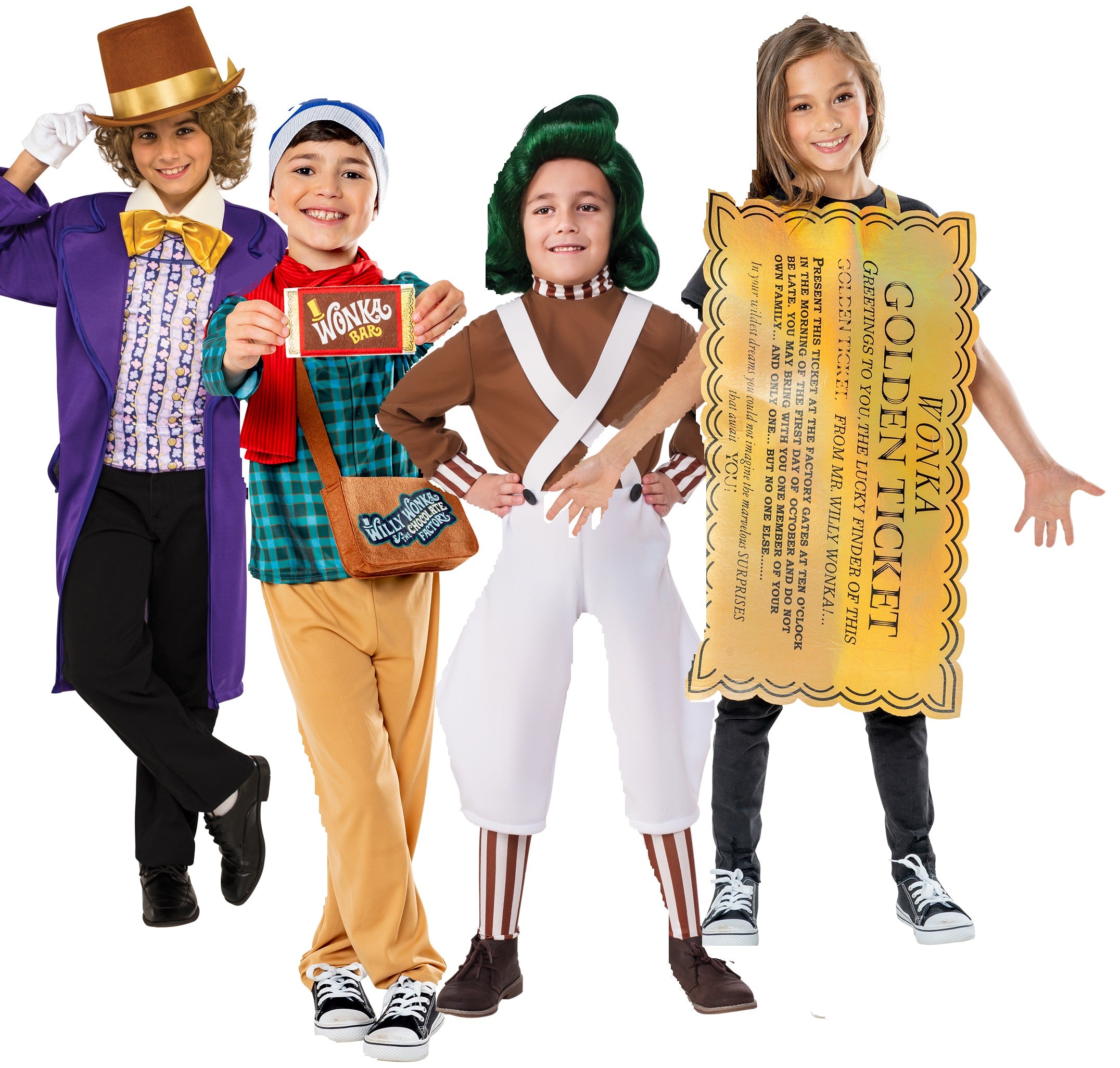 Willy Wonka Adults & Kids Charlie Fancy Dress Book Day Boys Girls Outf ...