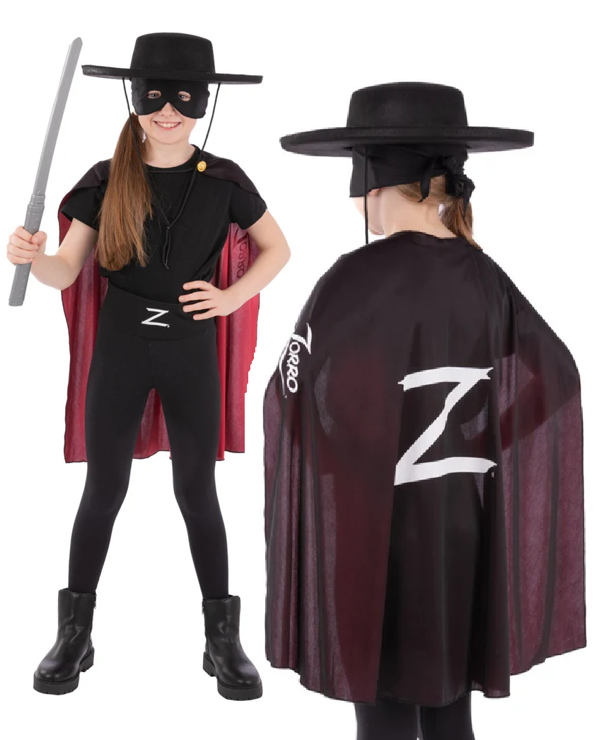 Zorro Instant Kit Bandit Official Kids Fancy Dress Halloween Outfit Bo ...